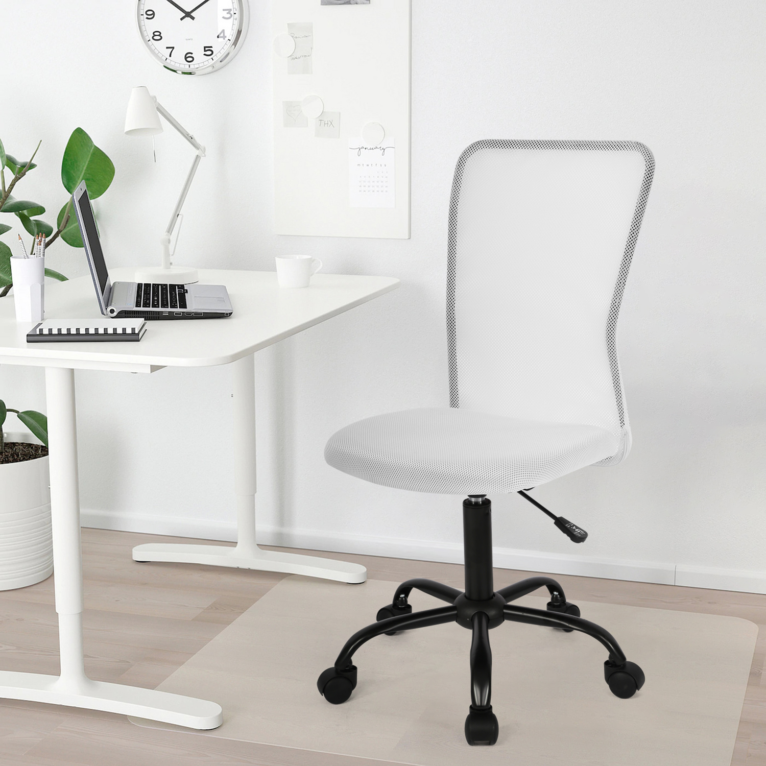 Small Chair Home Desk Chair Mesh Back Vanity Chair Ergonomic Computer ...