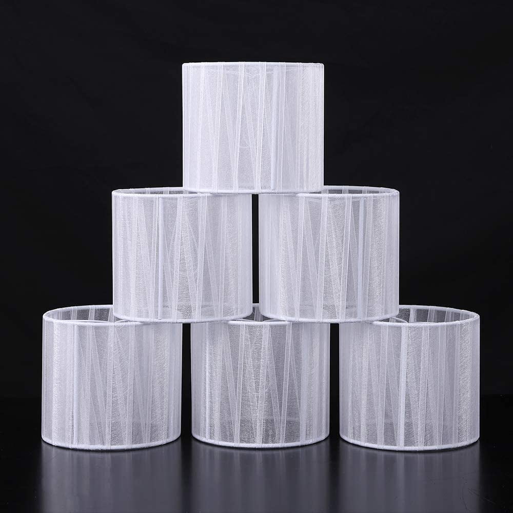 Small Chandelier Lamp Shades,ONLY FOR CANDLE BULBS,Clip-on Fitter White ...