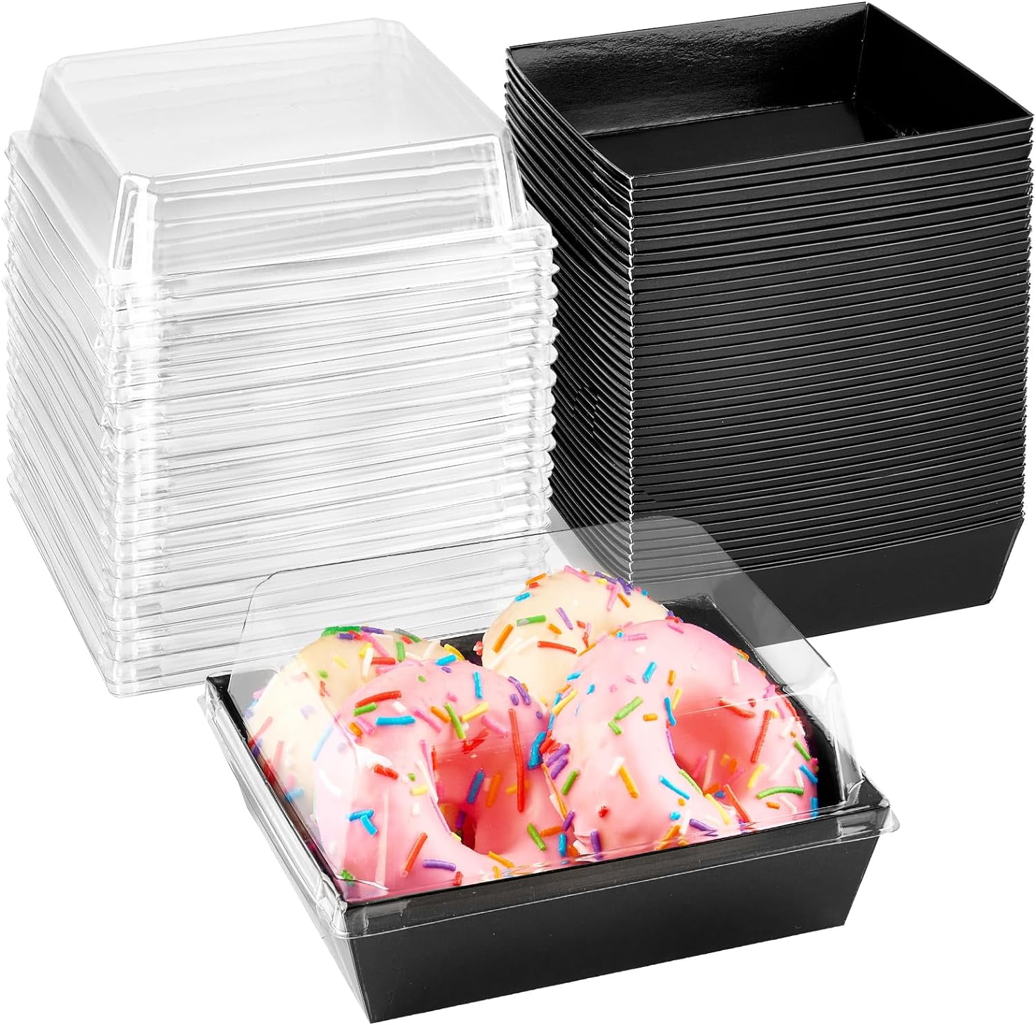 Small Charcuterie Boxes with Clear Lids, To Go Paper Disposable Food ...