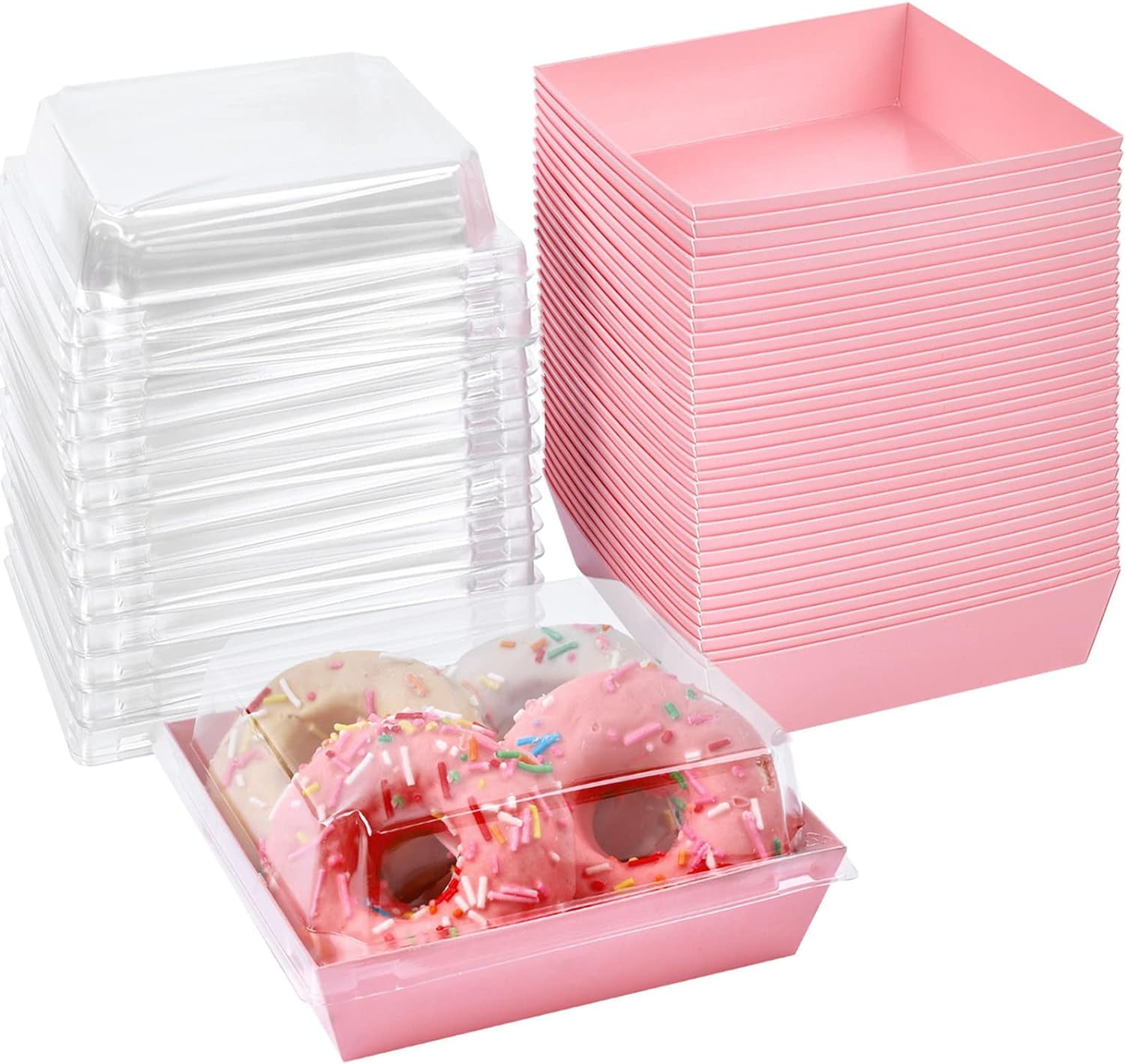 Small Charcuterie Boxes with Clear Lids, To Go Paper Disposable Food ...