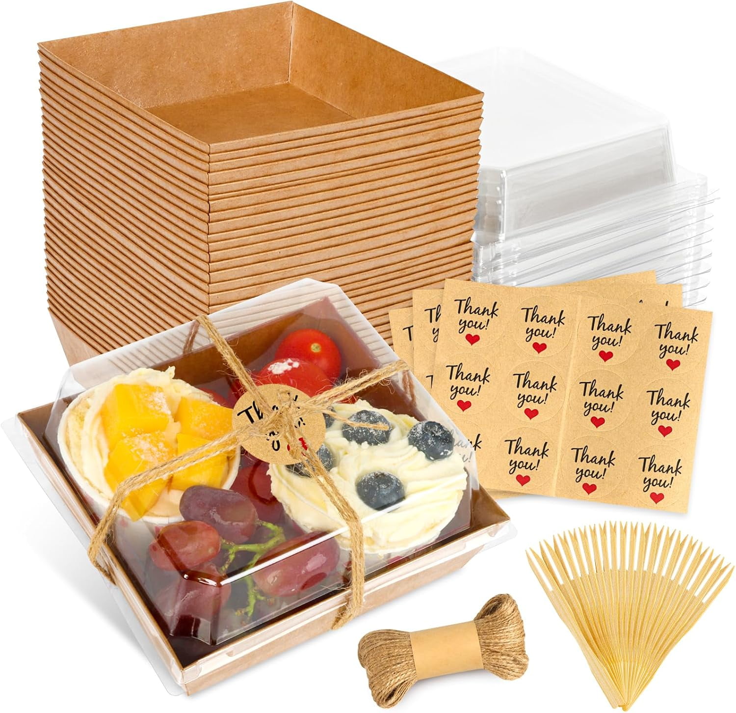 Small Charcuterie Boxes with Clear Lids - Paper Mini Charcuterie Boxes ...