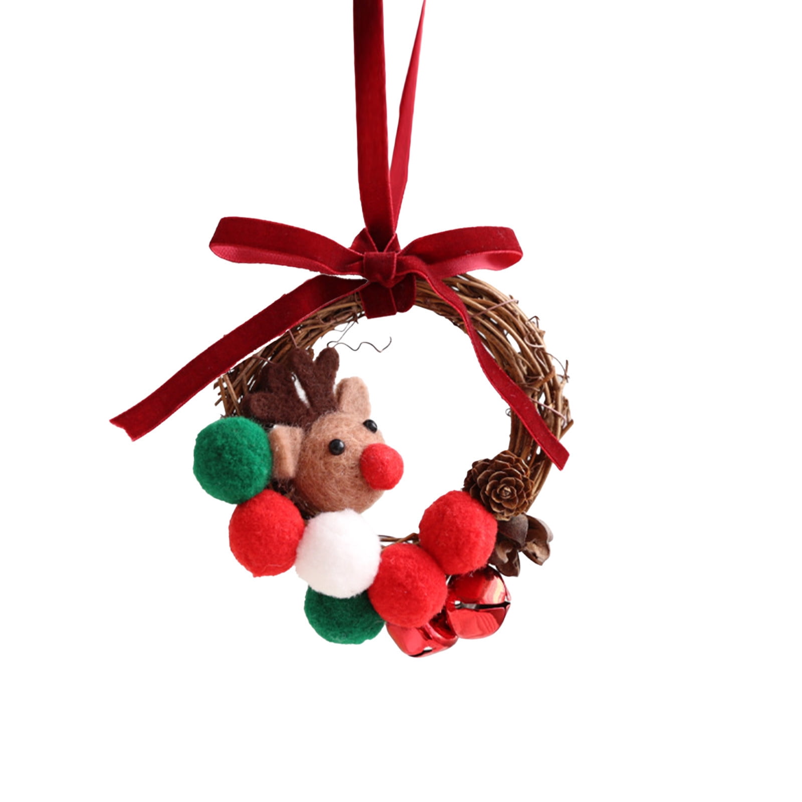 Small Christmas Wreath for Front Door, Christmas Tree Hanging Wreaths ...