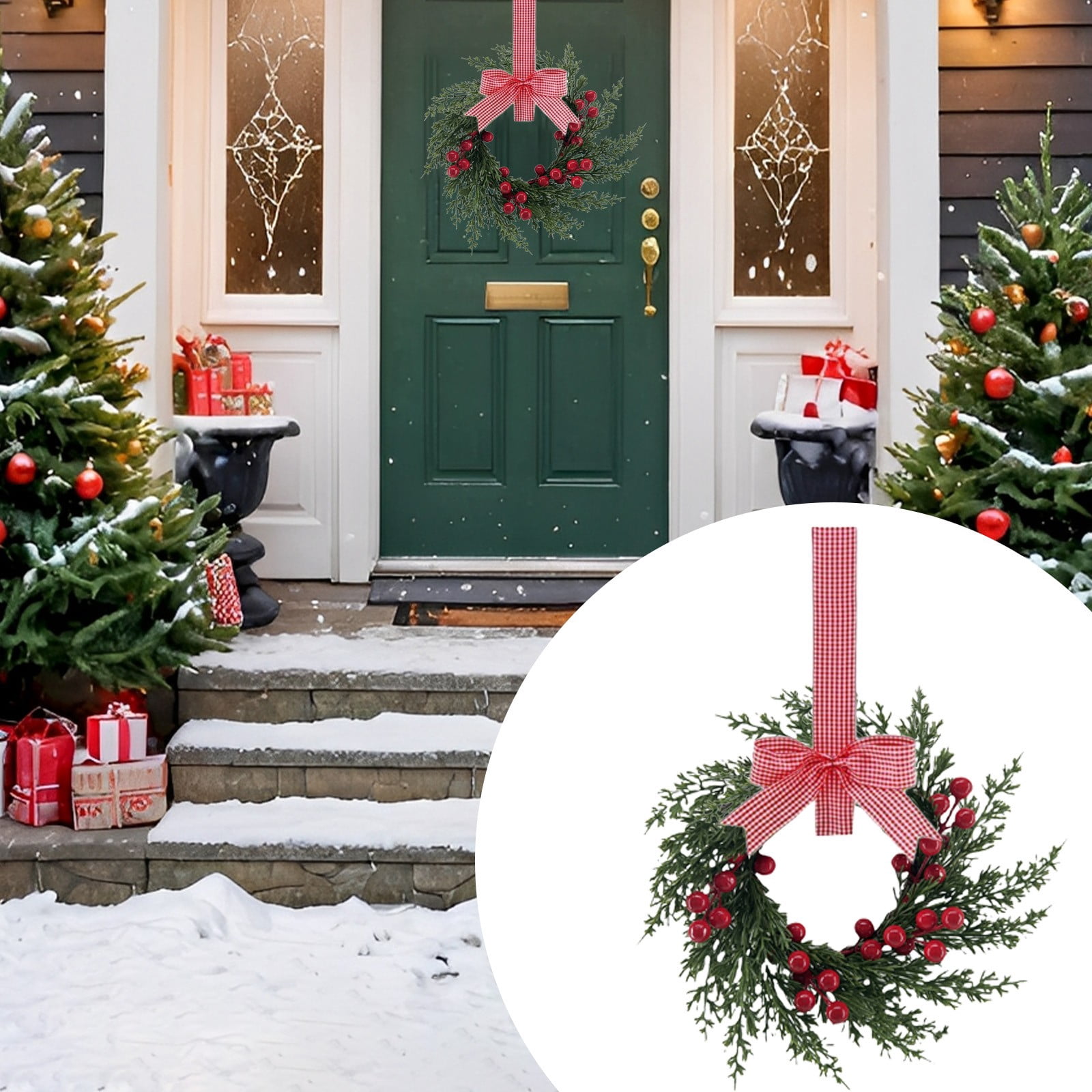 Small Christmas Wreaths for Kitchen Cabinets,1PCS 9" Mini Farmhouse ...