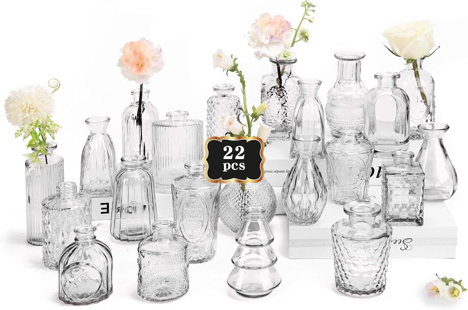 Small Clear Bud Vases BulkMini Flower Glass Vases for Centerpiece Table ...