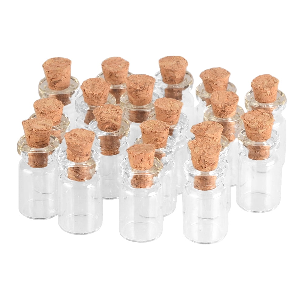Small Clear Glass Bottle with Cork Stopper 0.5ml Glass Jars idea for ...