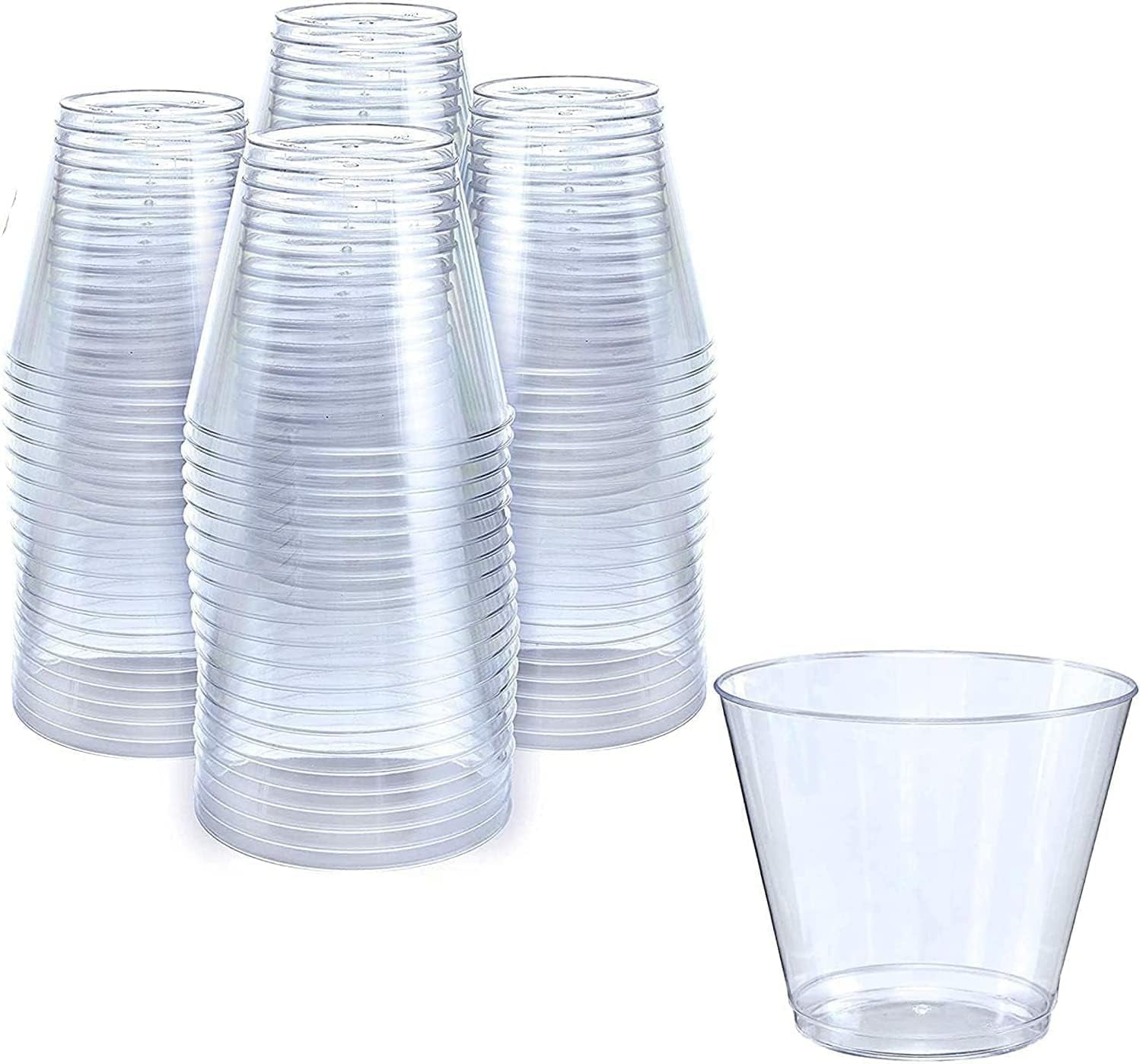 Prestee 5 oz Clear Plastic Cups, 200 Pack, Disposable, for Wine ...