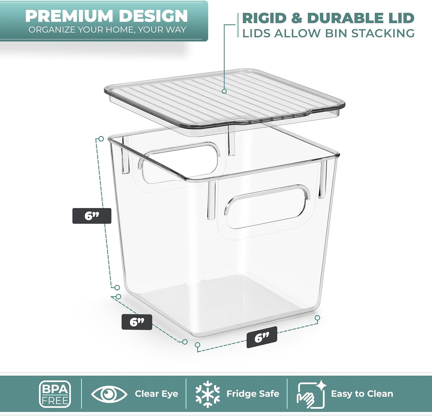 Small Clear Plastic Storage Bins with Lids, Clear Stackable Storage ...