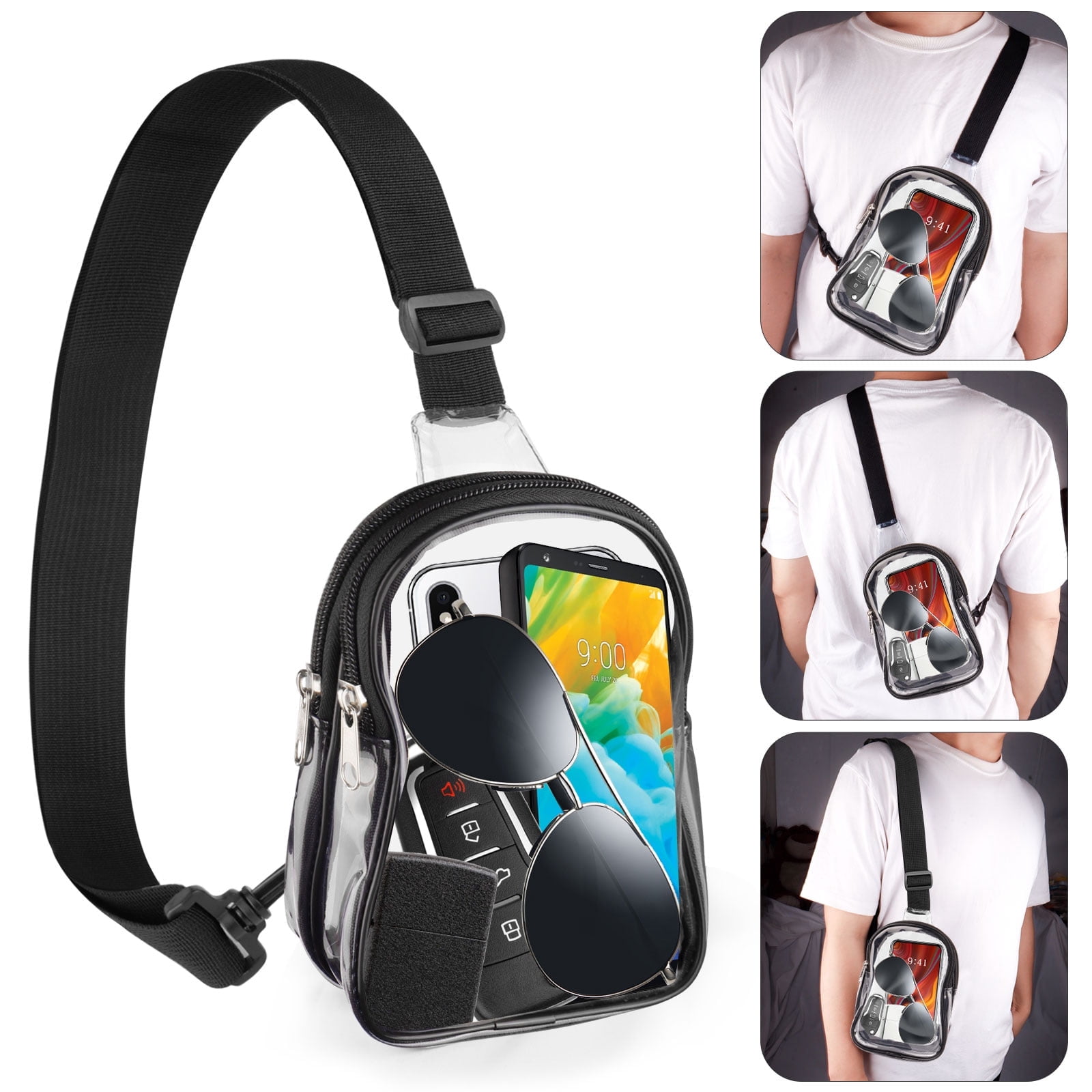 Small Clear Sling Bag, DISEN Waterproof Clear Chest Bag, Transparent ...