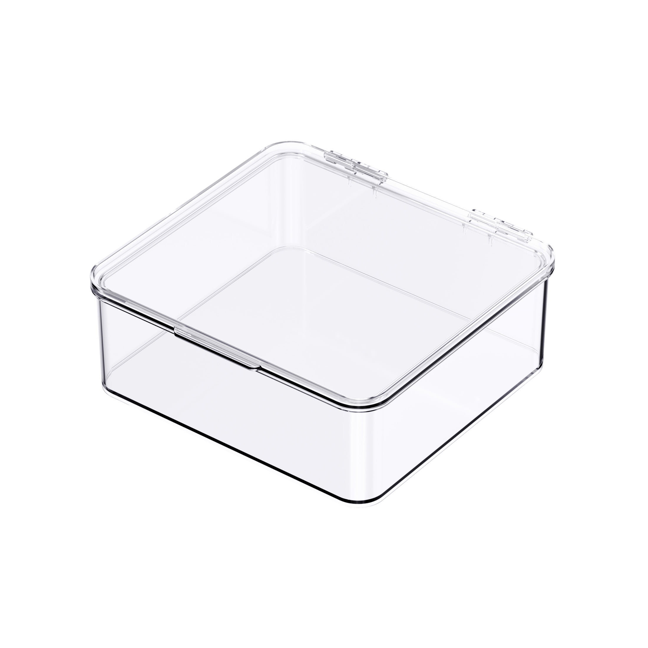 Small Clear Stacking Plastic Case with Hinged Lid by Simply Tidy ...