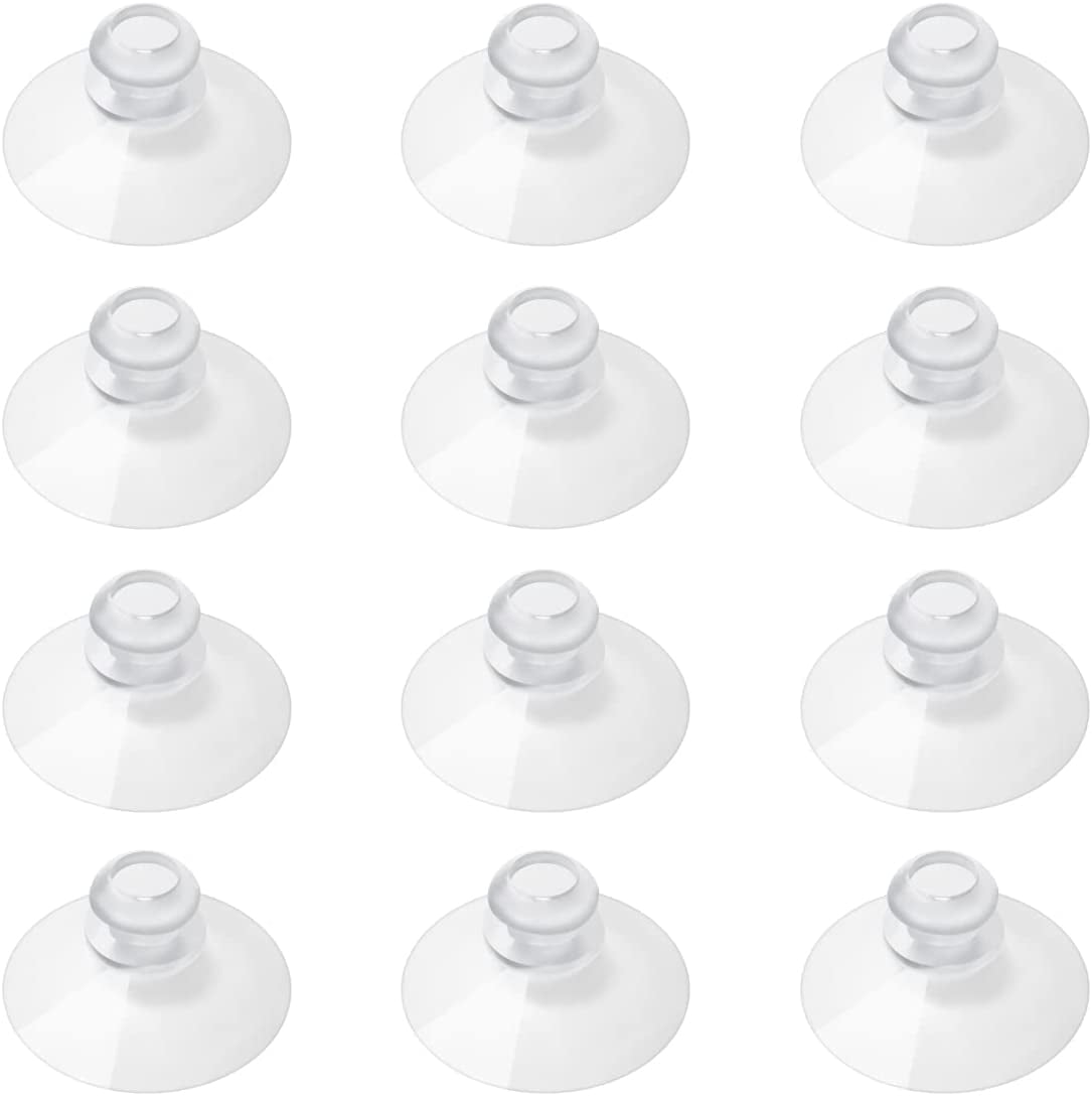 Small Clear Suction Cups for Glass, 1.2 Inch, Set of 12, Strong Sucker ...