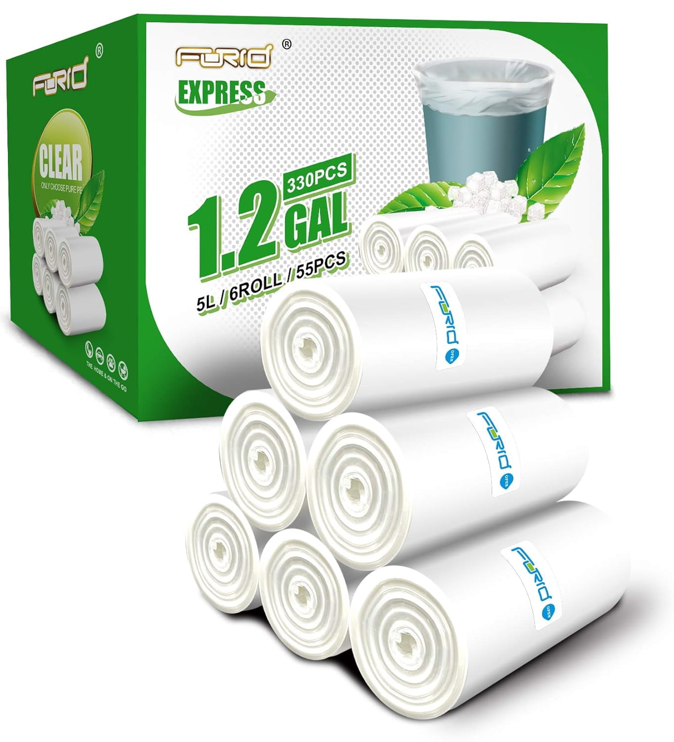 Small Clear Trash Bags 1.2 Gallon Tiny Garbage Bags, 330 Count ...