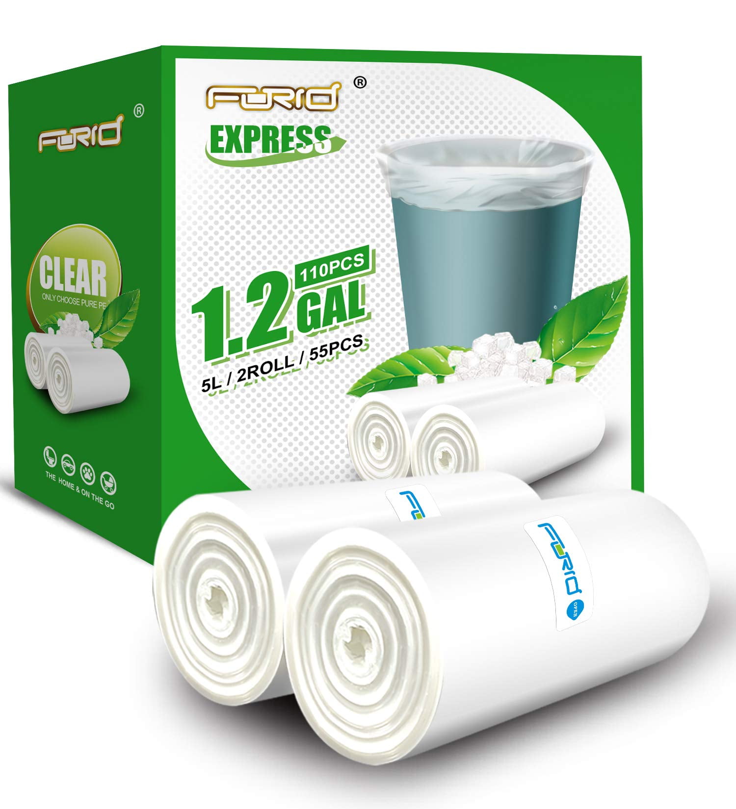 Small Clear Trash Bags AIF9 FORID 1.2 Gallon Tiny Garbage Bags 110 ...