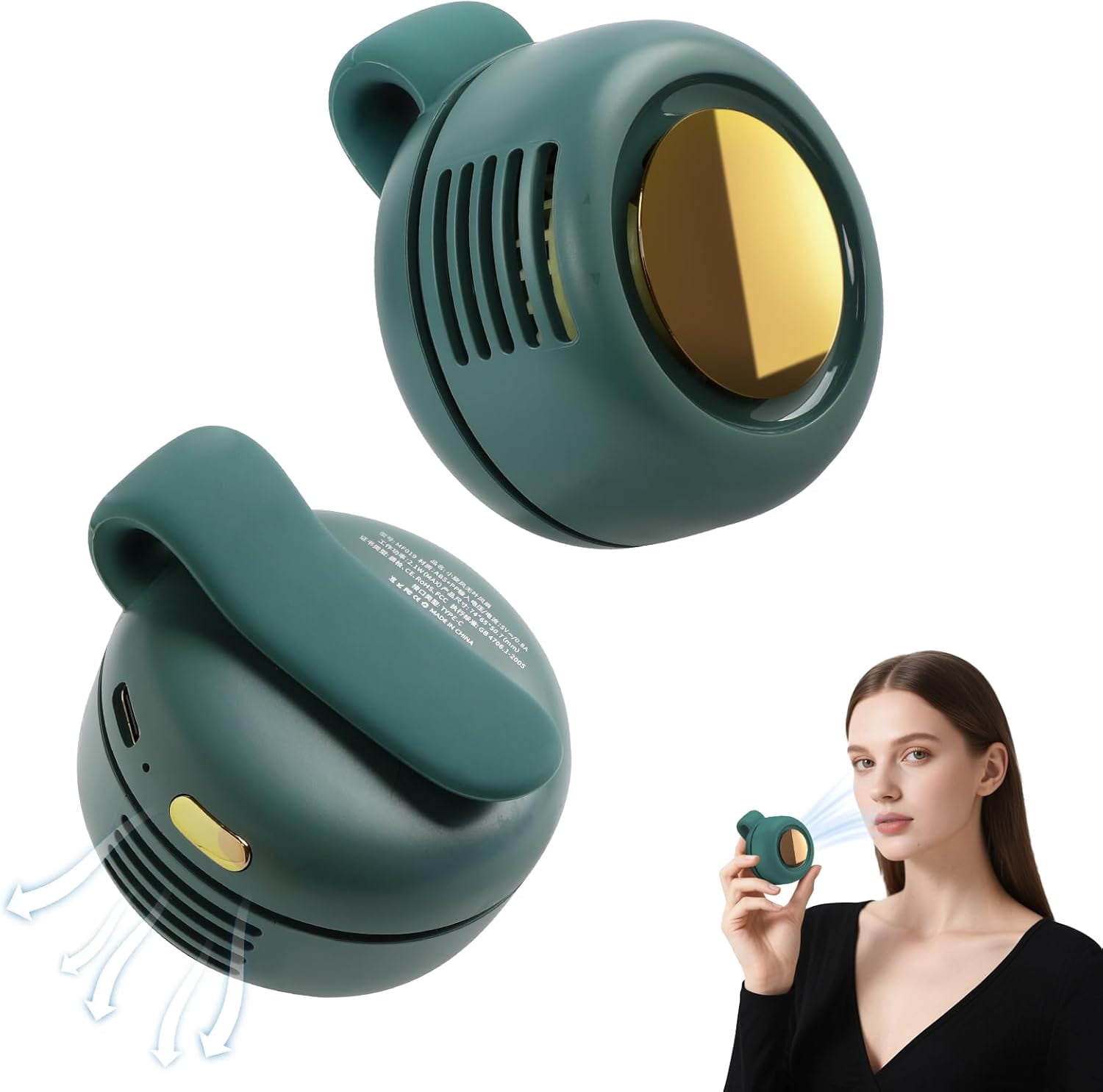 Small Clip Fan, Portable Silent Mini Bladeless Fan Clip On, 3 Speeds ...