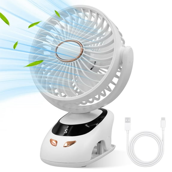 Sentryse Small Clip on Fan, Mini Bedside Desk Fan, USB Plug, with ...