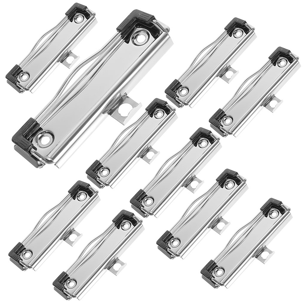 ifundom Office Stationery Metal Clipboard Clips Silver 10Pcs 3.94X1 ...