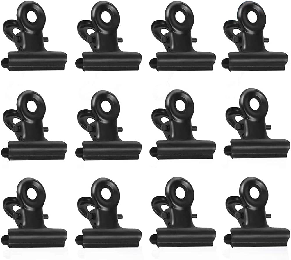 Small Clips, 50pcs Metal Binder Clips, 22mm Bulldog Paper Clips, Black ...