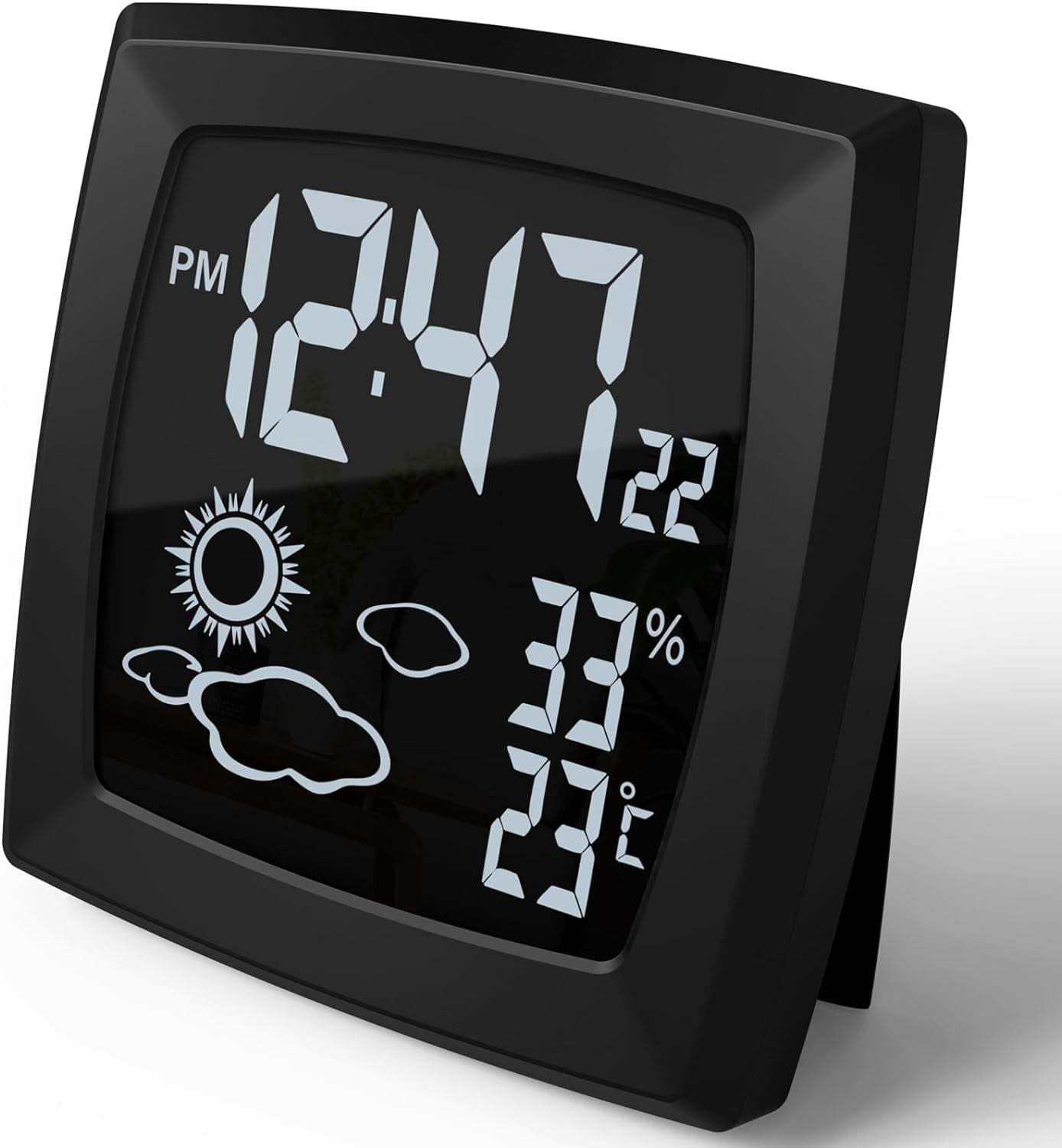 Small Clock Auto Backlight, Desk Clock with Indoor Temperature, 12/24H ...