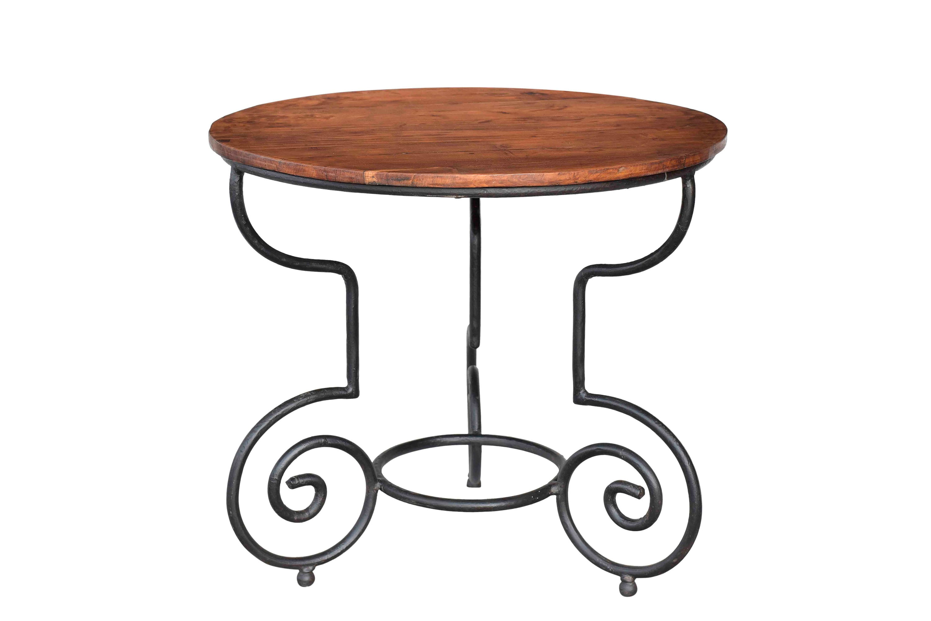 Small Cocktail Table With Metal Legs | Farmhouse Style Small Pedestal ...