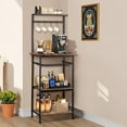 Small Coffee Bar Station, Corner Coffee Cart with Pullout Wire Basket ...