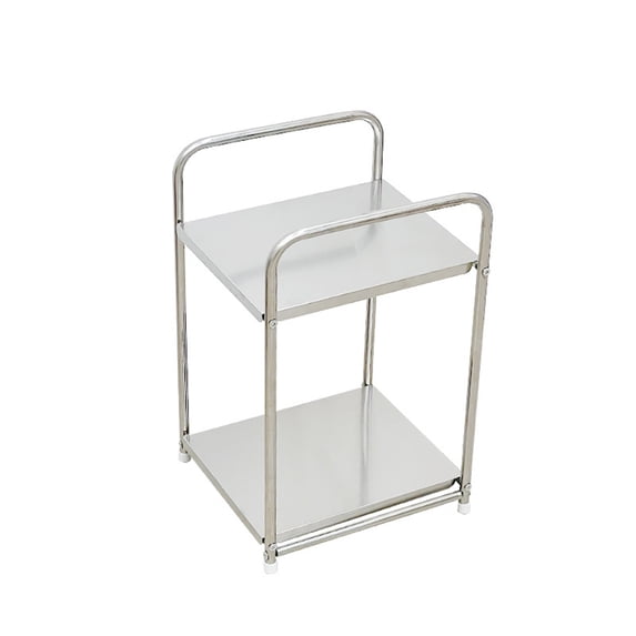 Small Coffee Table 2-Tier Stainless Steel Side Table Sofa Cabinet ...