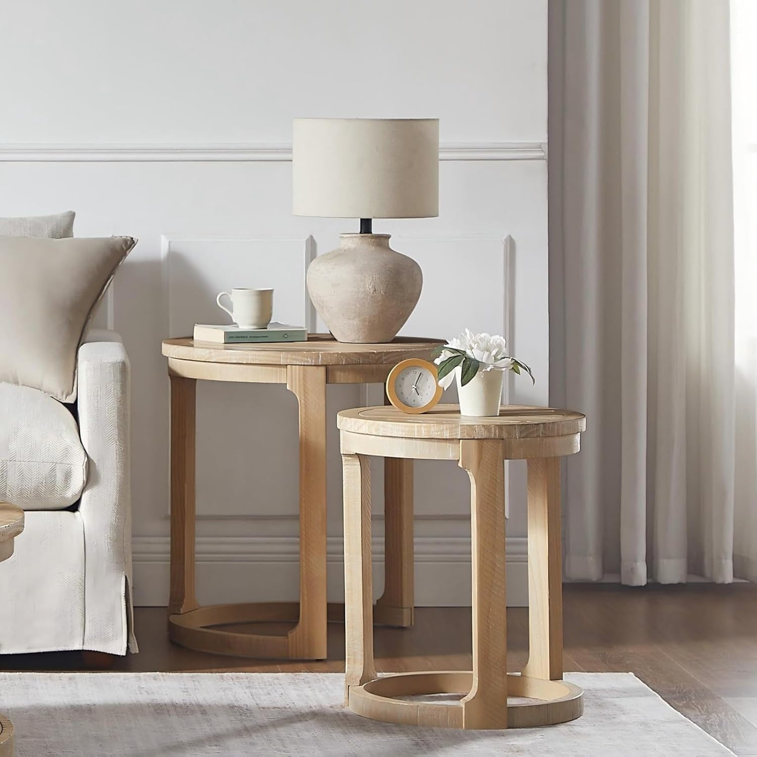 Small Coffee Table for Living Room Round Nesting Coffee Tables Set of 2 ...