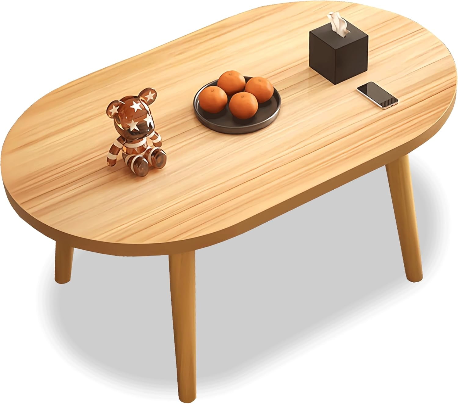 Small Coffee Table Low Table Solid Wood Sturdy Floor Table Desk for Sitting on The Floor ...