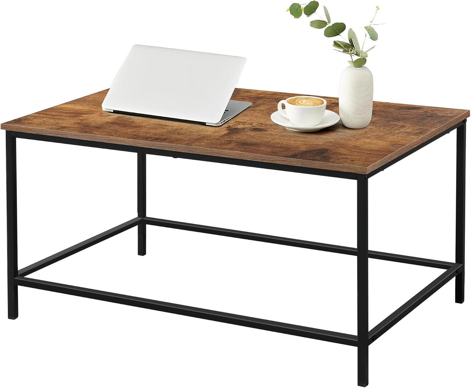 Small Coffee Table, Modern Industrial Style Rectangular Coffee Table ...