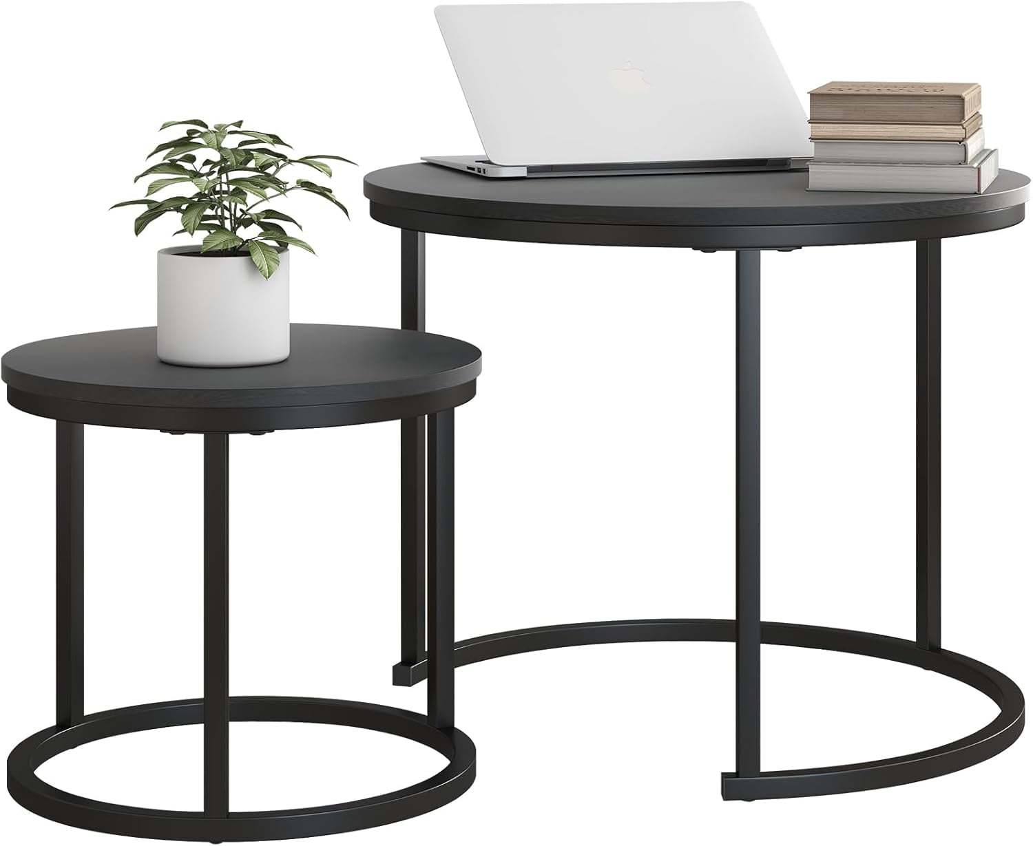 Small Coffee Table Set of 2,Round Coffee Table End Tables for Living ...