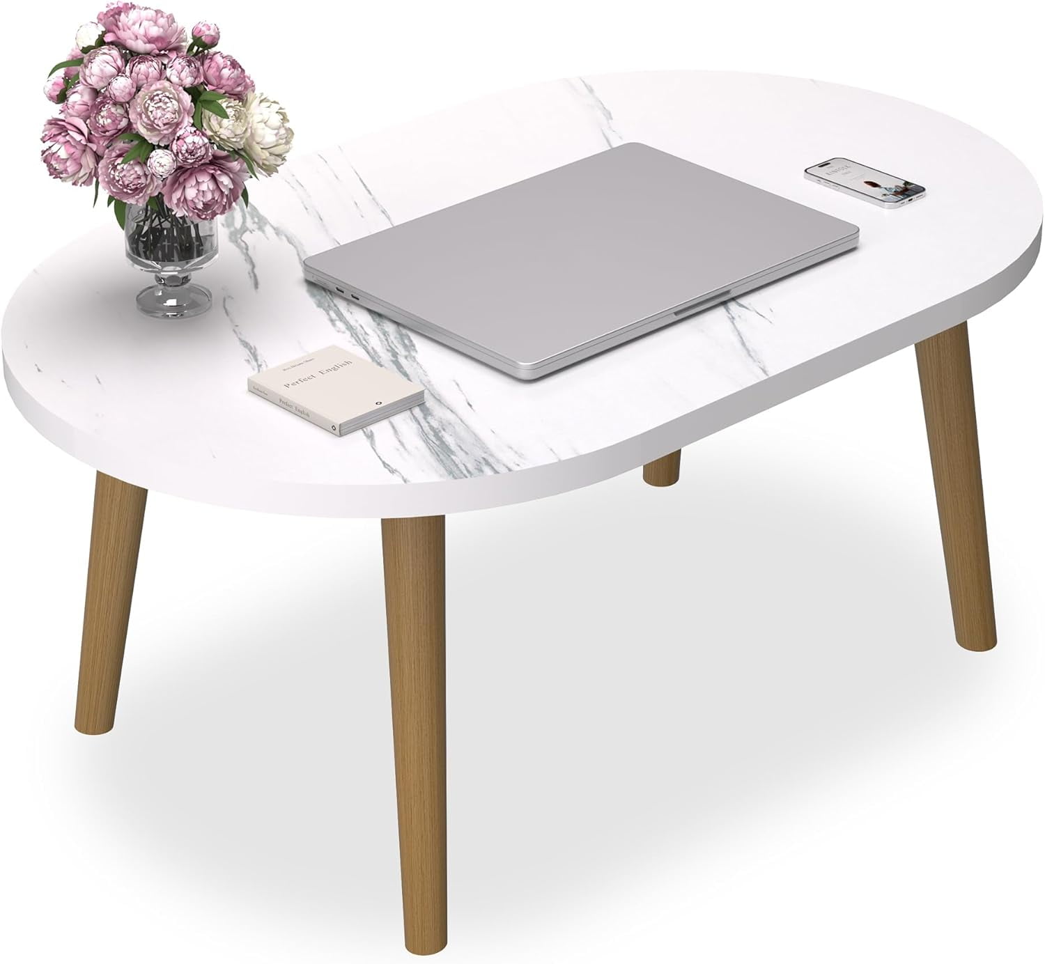 Small Coffee Table for Small Space, Low Table, Floor Table Desk for ...