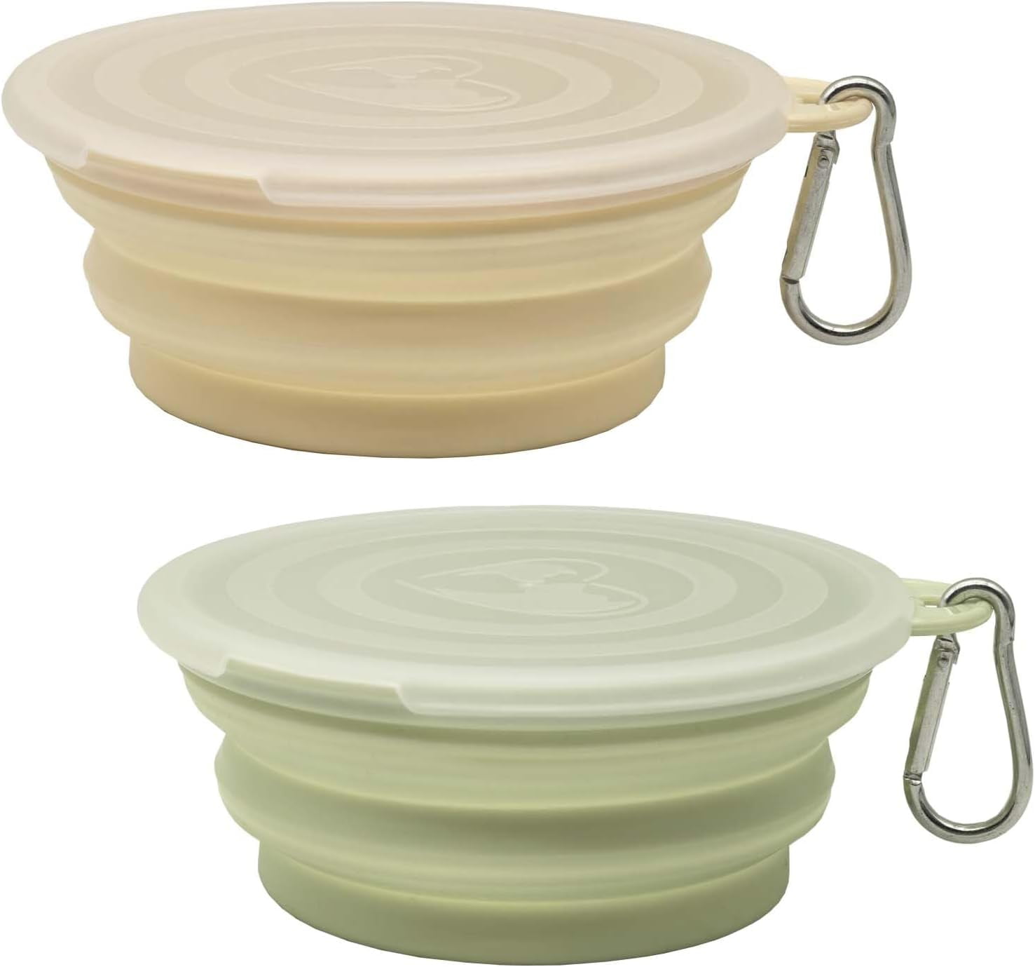 Small Collapsible Dog Bowl 12oz,2 Pack Portable and Foldable Pet Travel ...