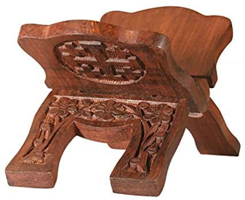 "Small Collapsible Rosewood Prayer Book Bible Stand Church 7L x 4W & 3/ ...