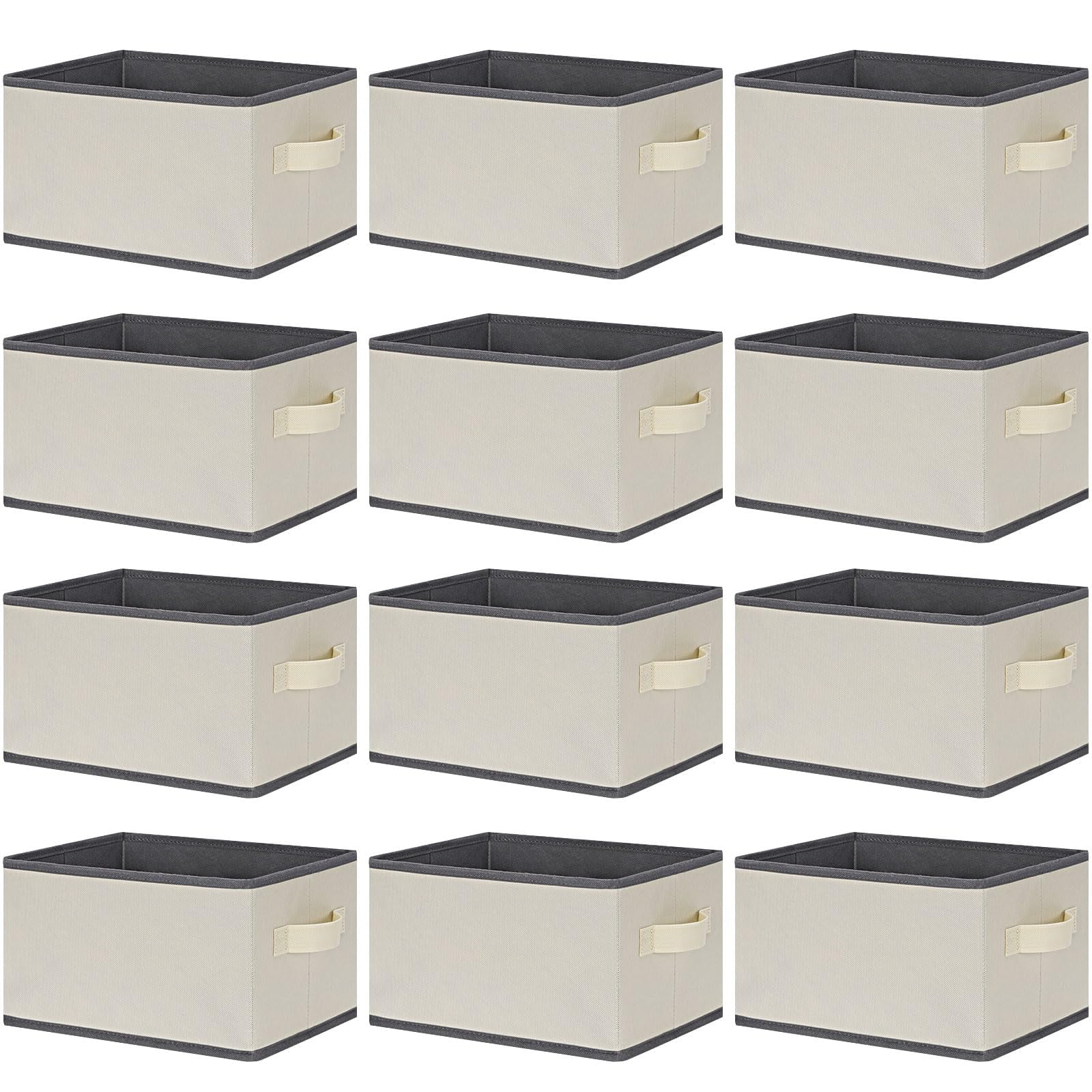 Small Collapsible Storage Bins 12 Pack, Fabric Shelving Baskets for ...