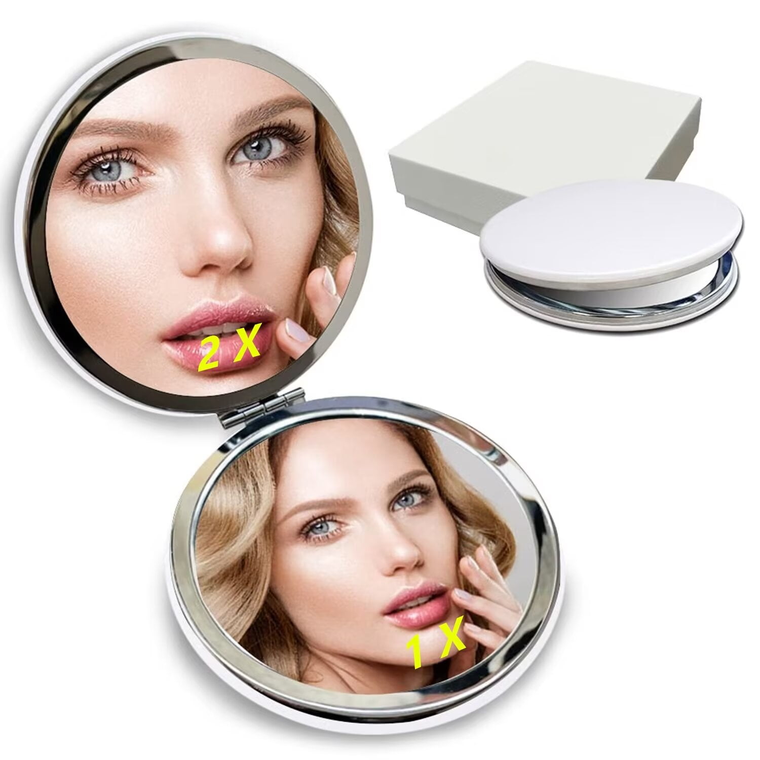 Small Compact 15X Magnifying Mirror for Travel - Handheld, Foldable ...