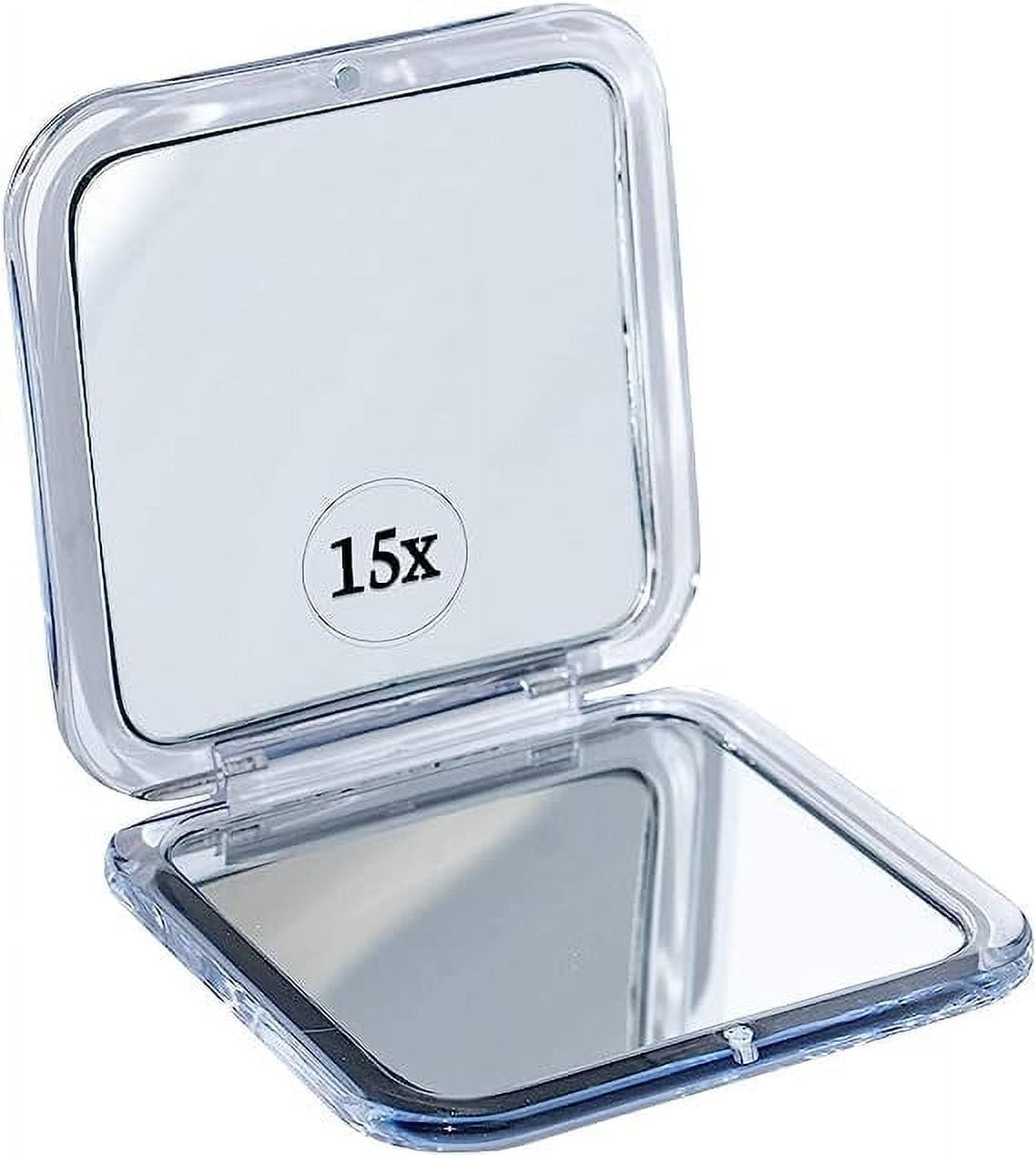 MIRRORVANA Small Compact 15X Magnifying Mirror for Travel - Handheld ...