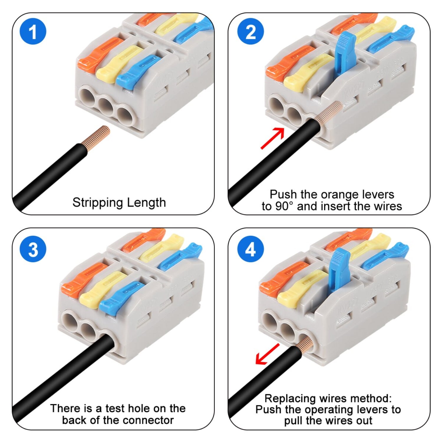 Small Compact Quick Wire Splicing Push-in Terminal Block with ...