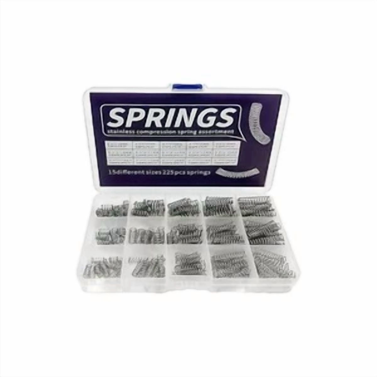 Small Compression Springs Assortment Kit, 225 Pcs 15 Different Sizes ...