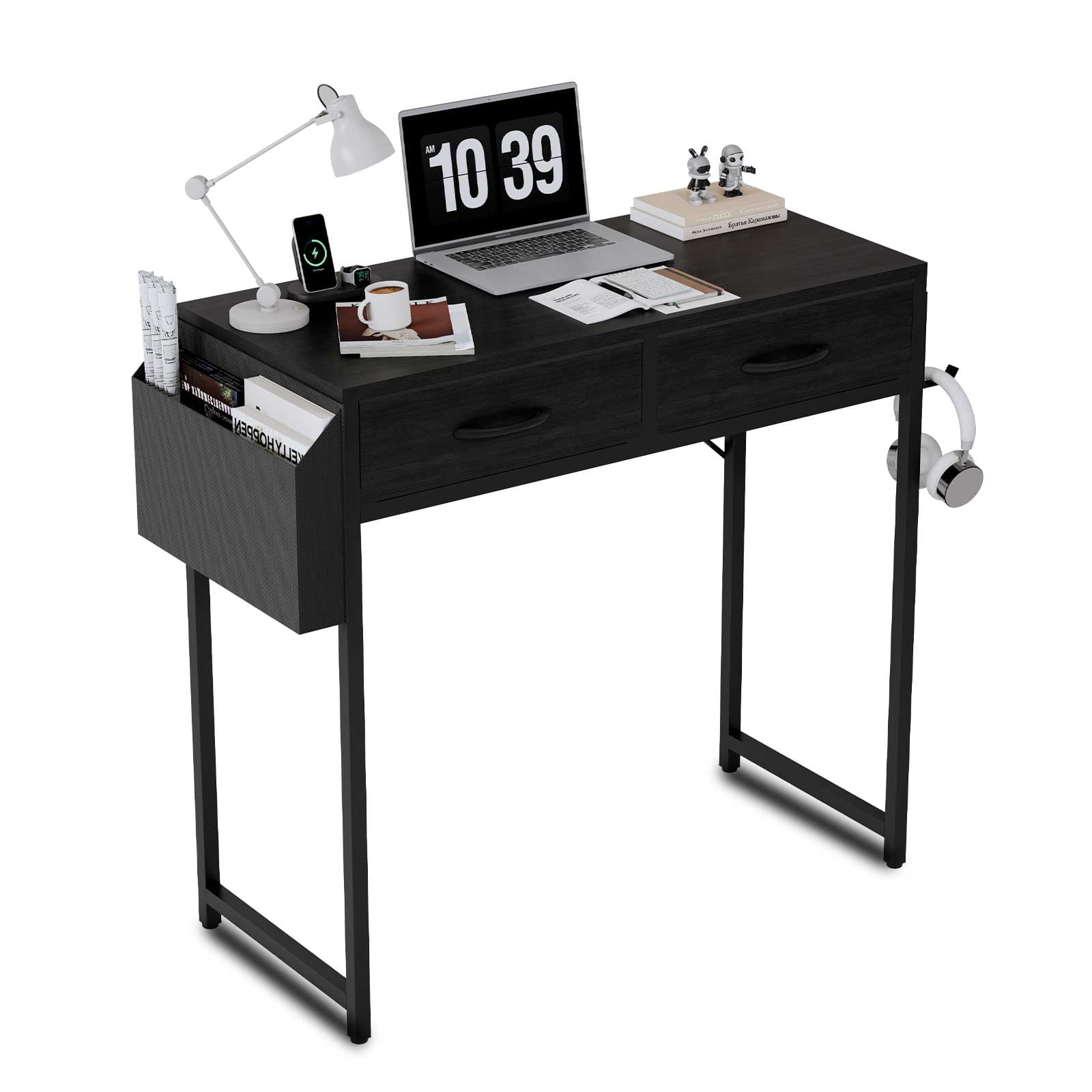 Small Computer Desk with 2 Drawers, 31.5 Inch Home Office Desk with ...