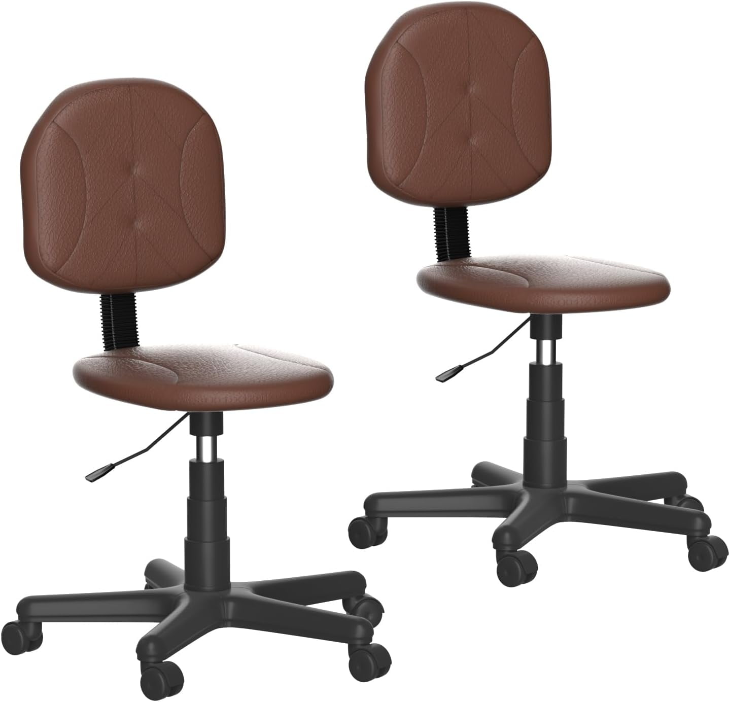 Small Computer Task Chairs No-Armrests Pu Leather Low-Backrest,With 360 ...