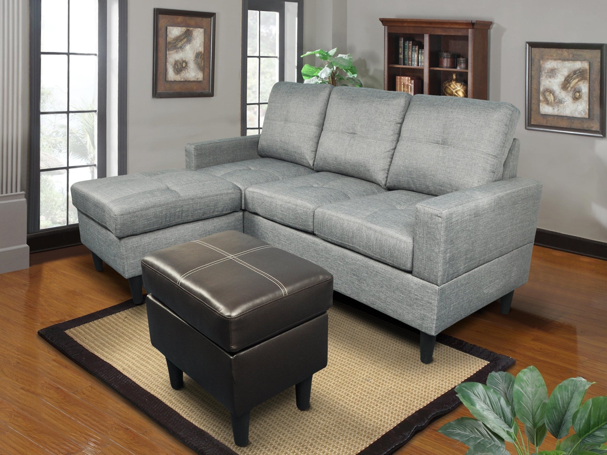 Small Convertible Sectional Sofa for Living Room Couch with Reversible ...