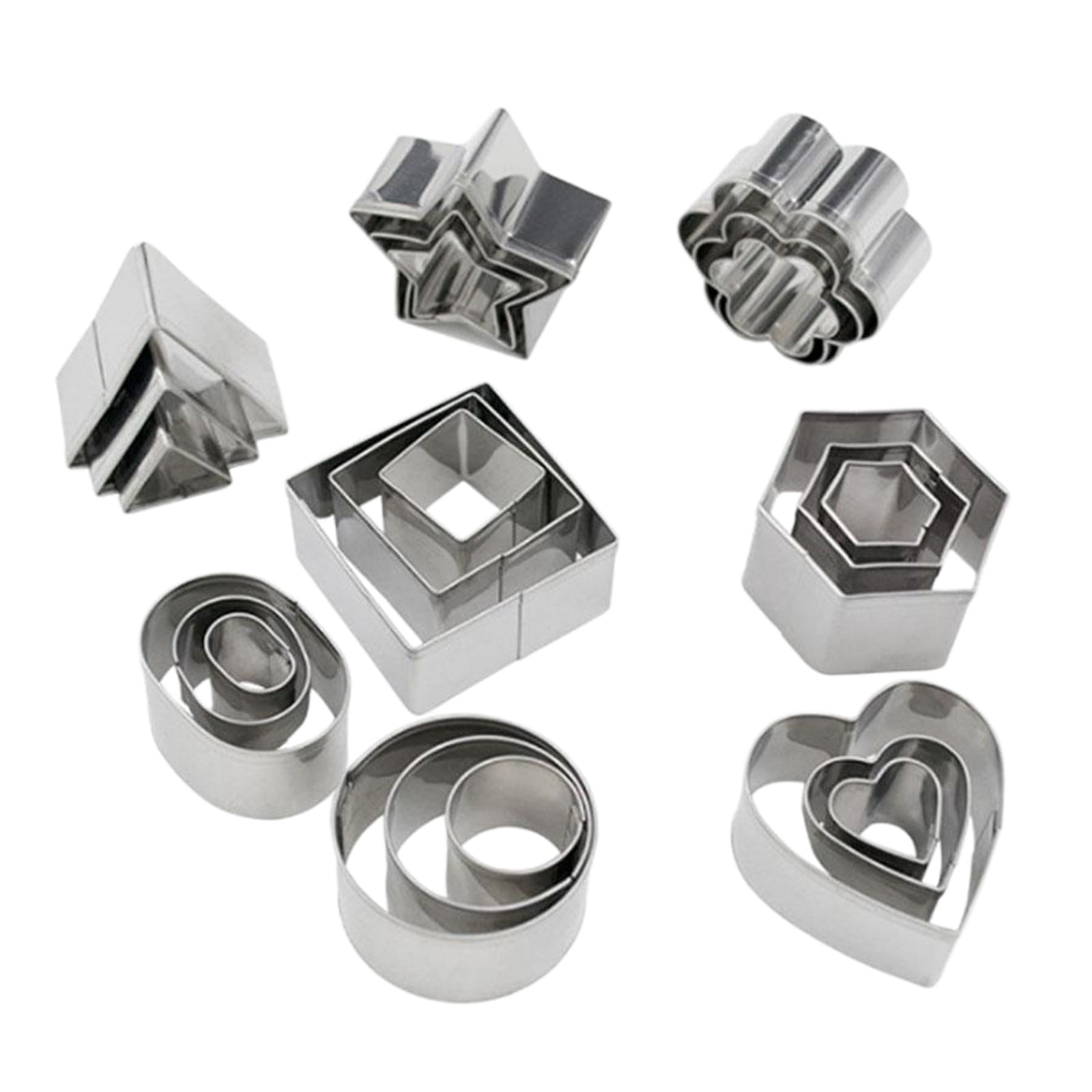Small Cookie Cutters Set, 24 Pcs Stainless Steel Fondant Cutter Shapes ...