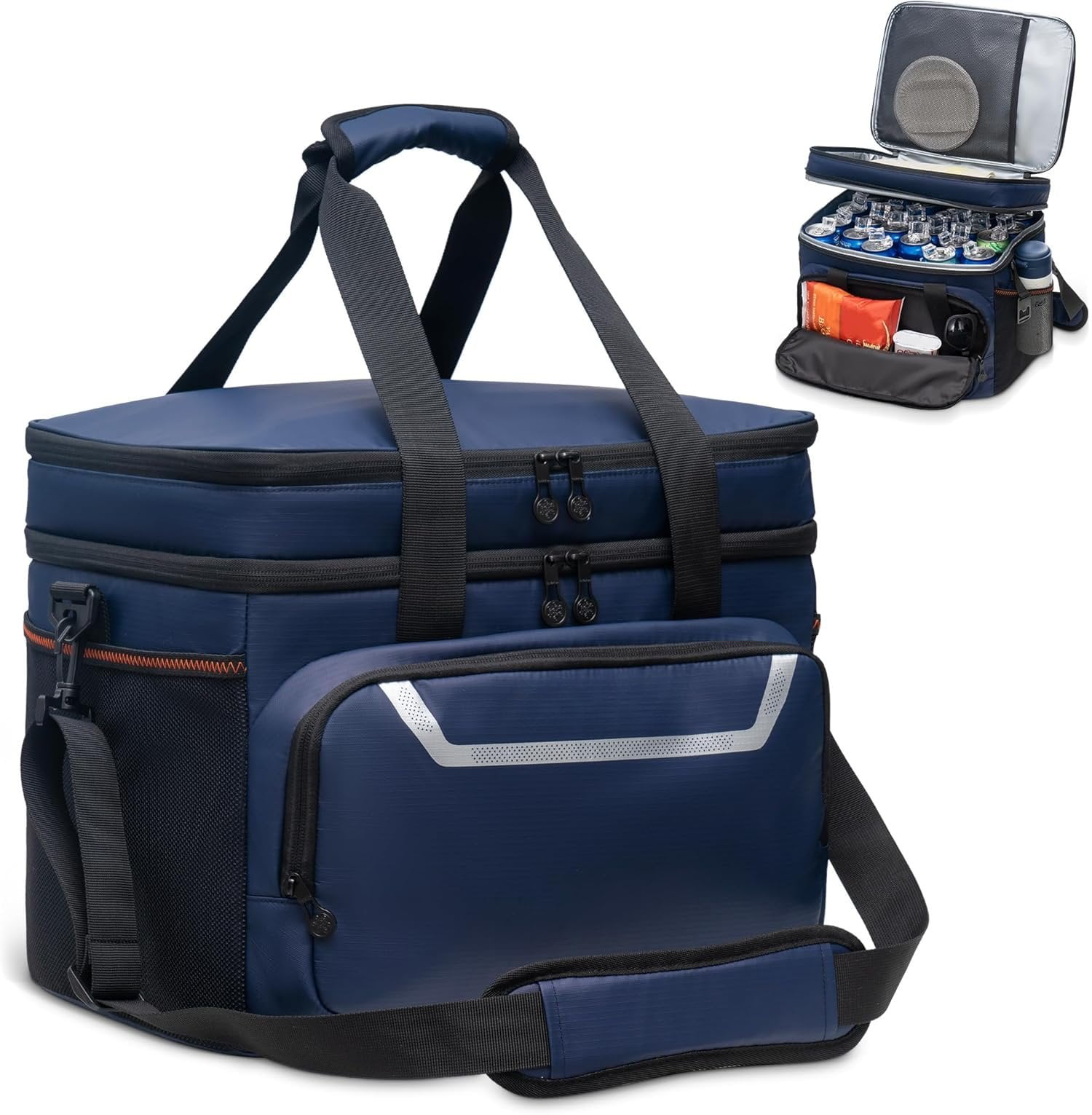 Small Cooler Lunch Box Mini Leak-Proof Soft Double Deck 24 Can Personal ...