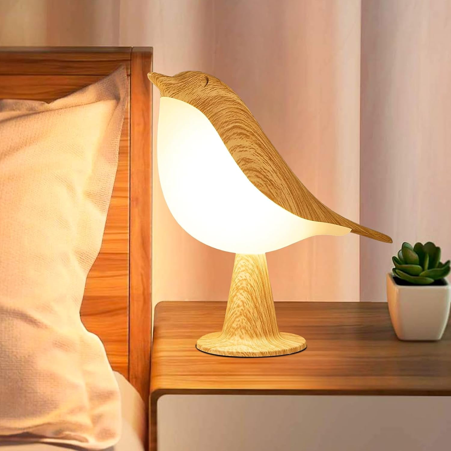 Small Cordless Bird Lamp, Touch Night Light with 3 Color Temperature ...