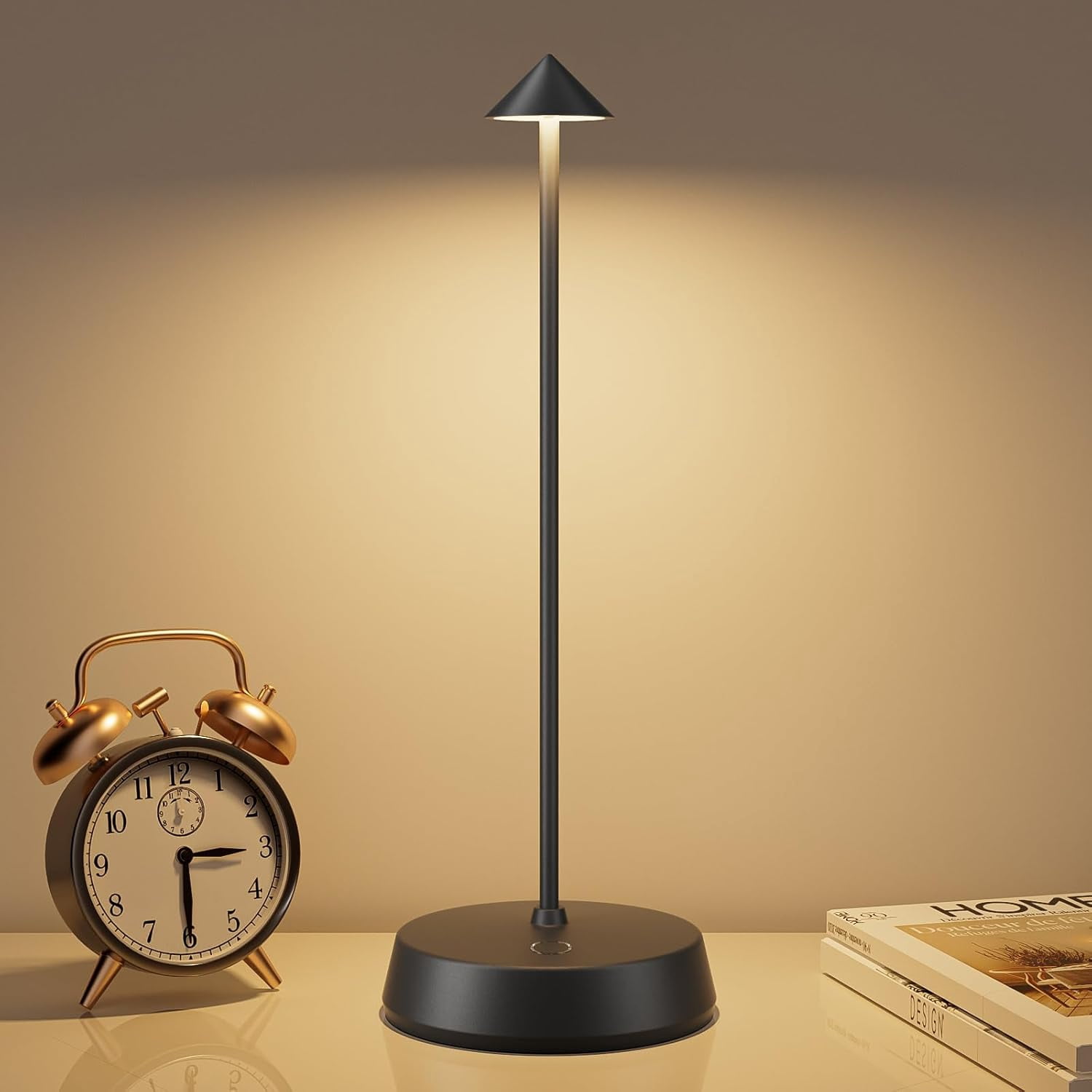 Small Cordless LED Table Lamp Rechargeable Battery Operated 6000mAh ...