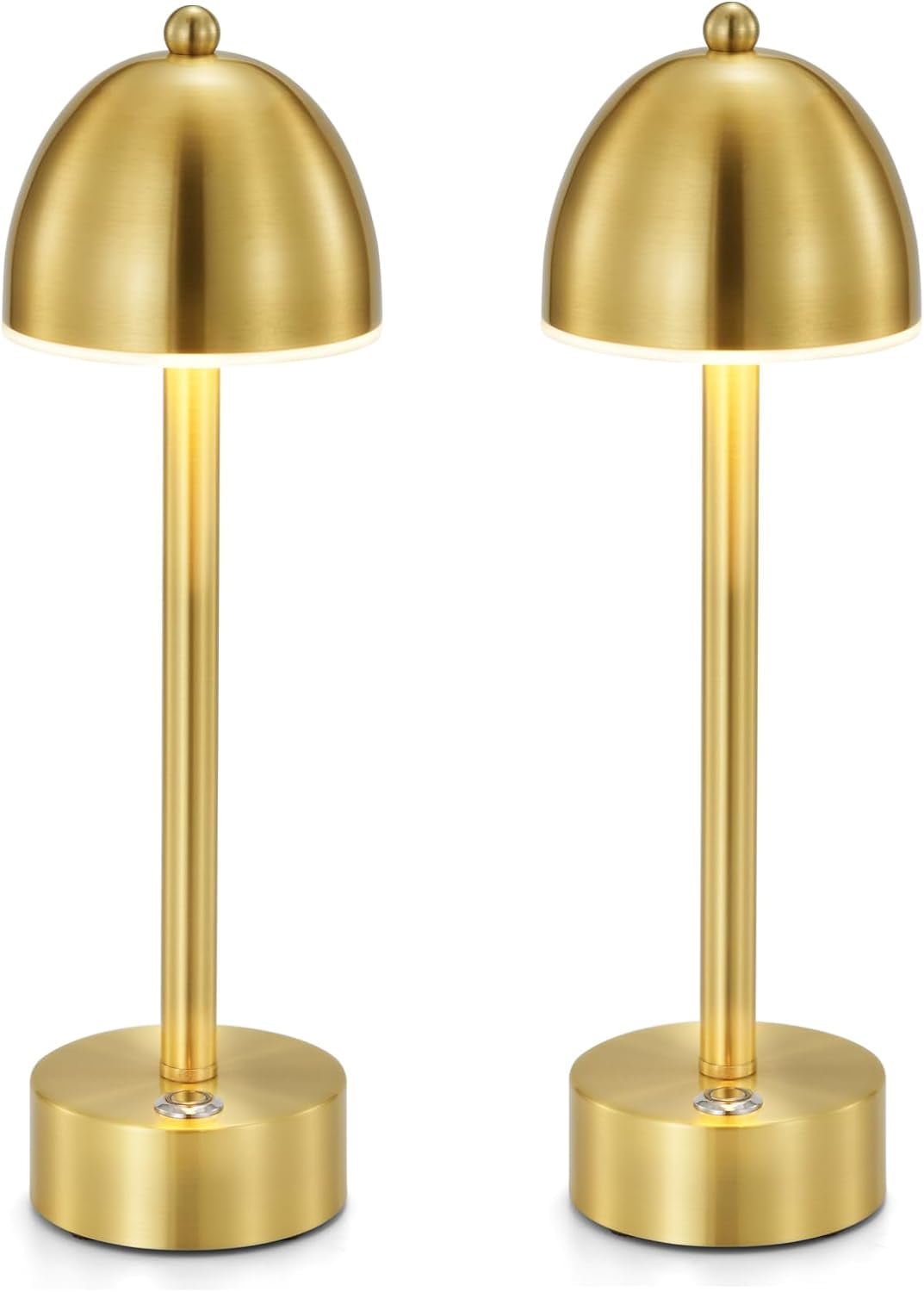 Small Cordless Mushroom Lamp Set of 2, 5200mAh Rechargeable Battery ...