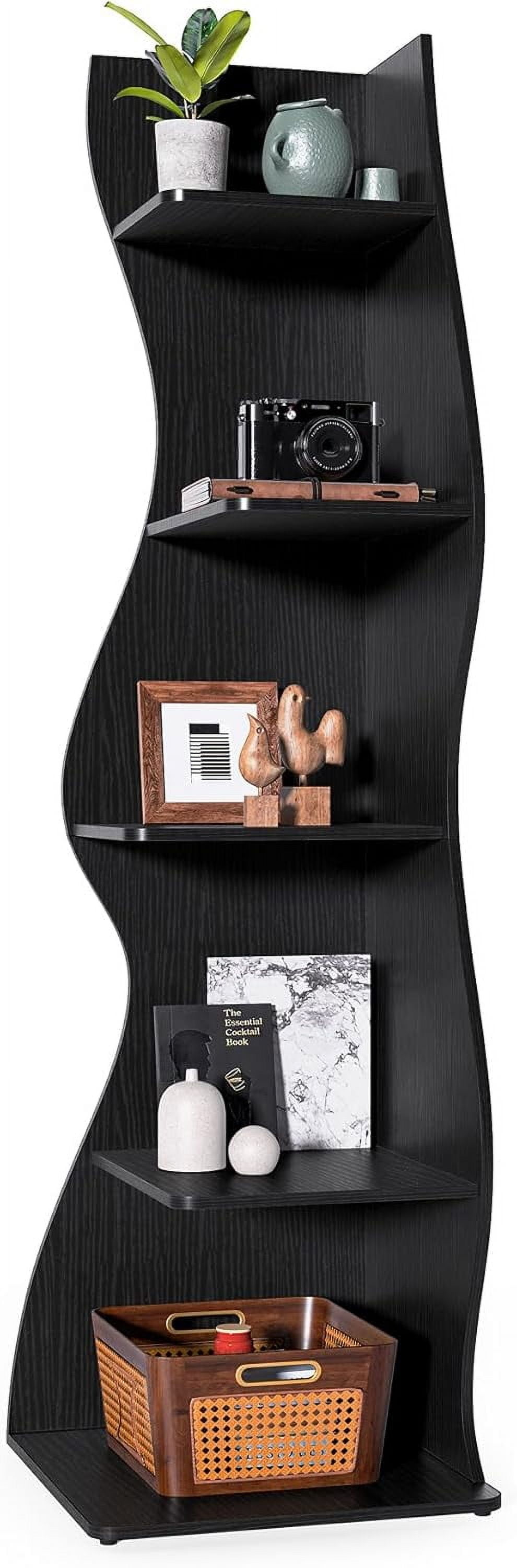 Small Corner Shelf, Modern Wall Corner Bookshelf, Stylish Bookcase ...