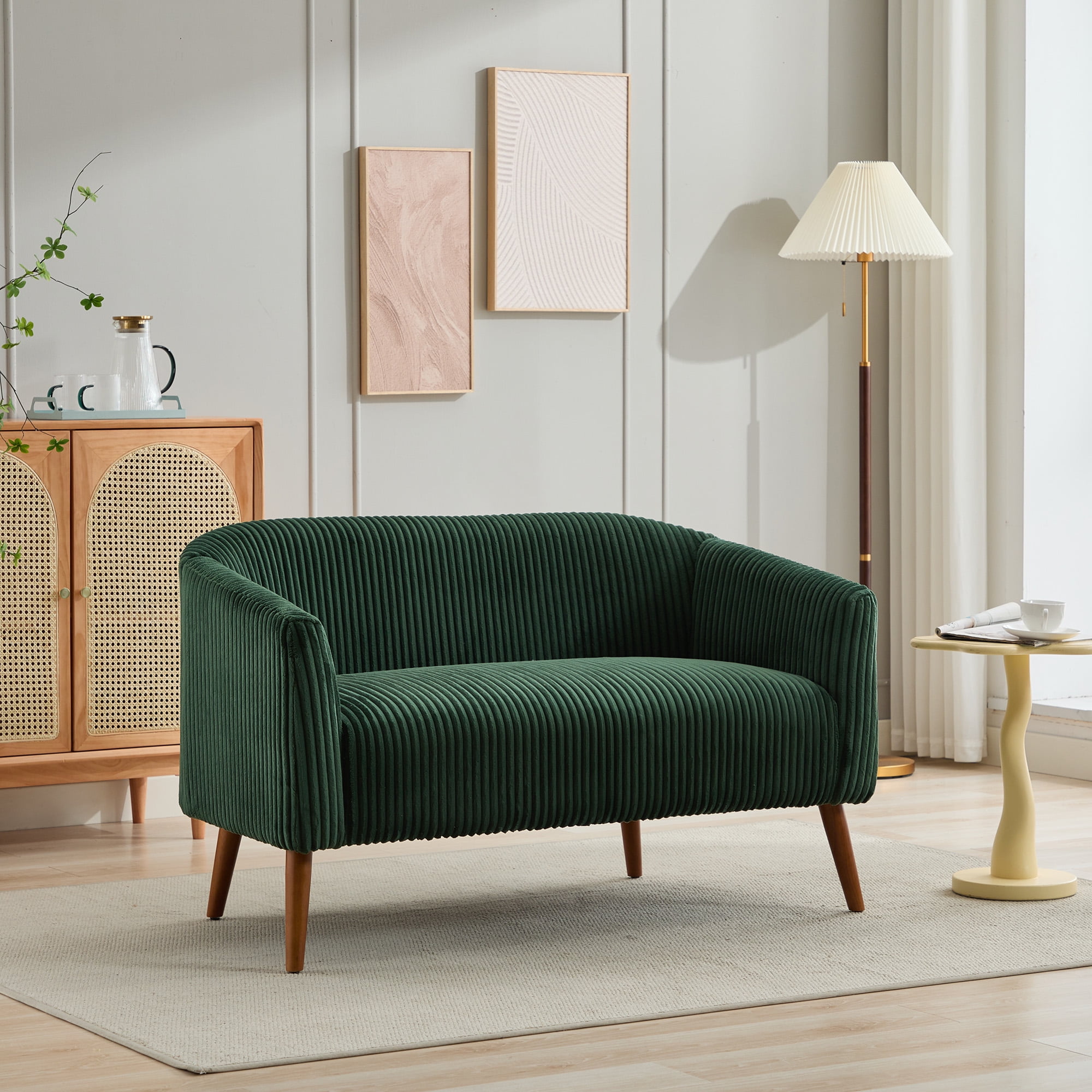 Small Couches 50.78" Modern Loveseat Couch Sofa, Corduroy Fabric ...