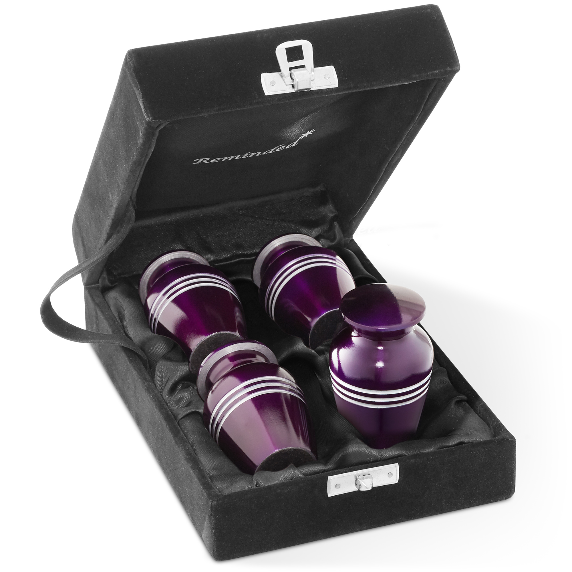 Small Cremation Keepsake Urns for Human Ashes, Set of 4 Purple and ...