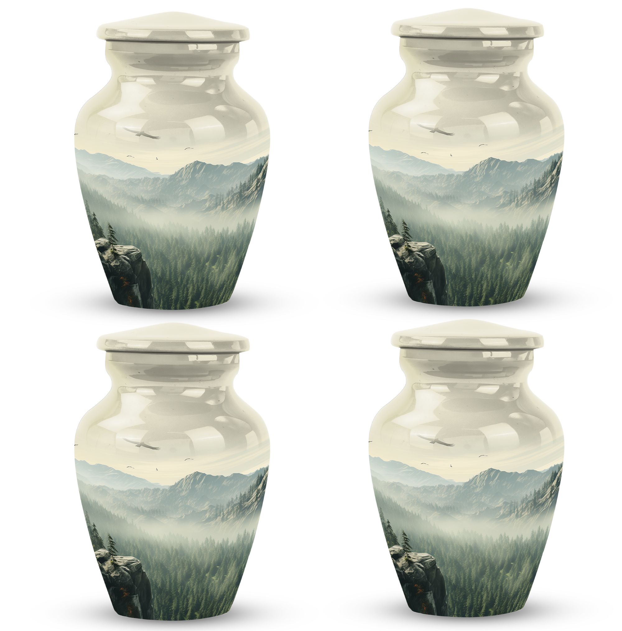 Small Cremation Urns For Human Ashes - Nature Forest And Mountain With ...