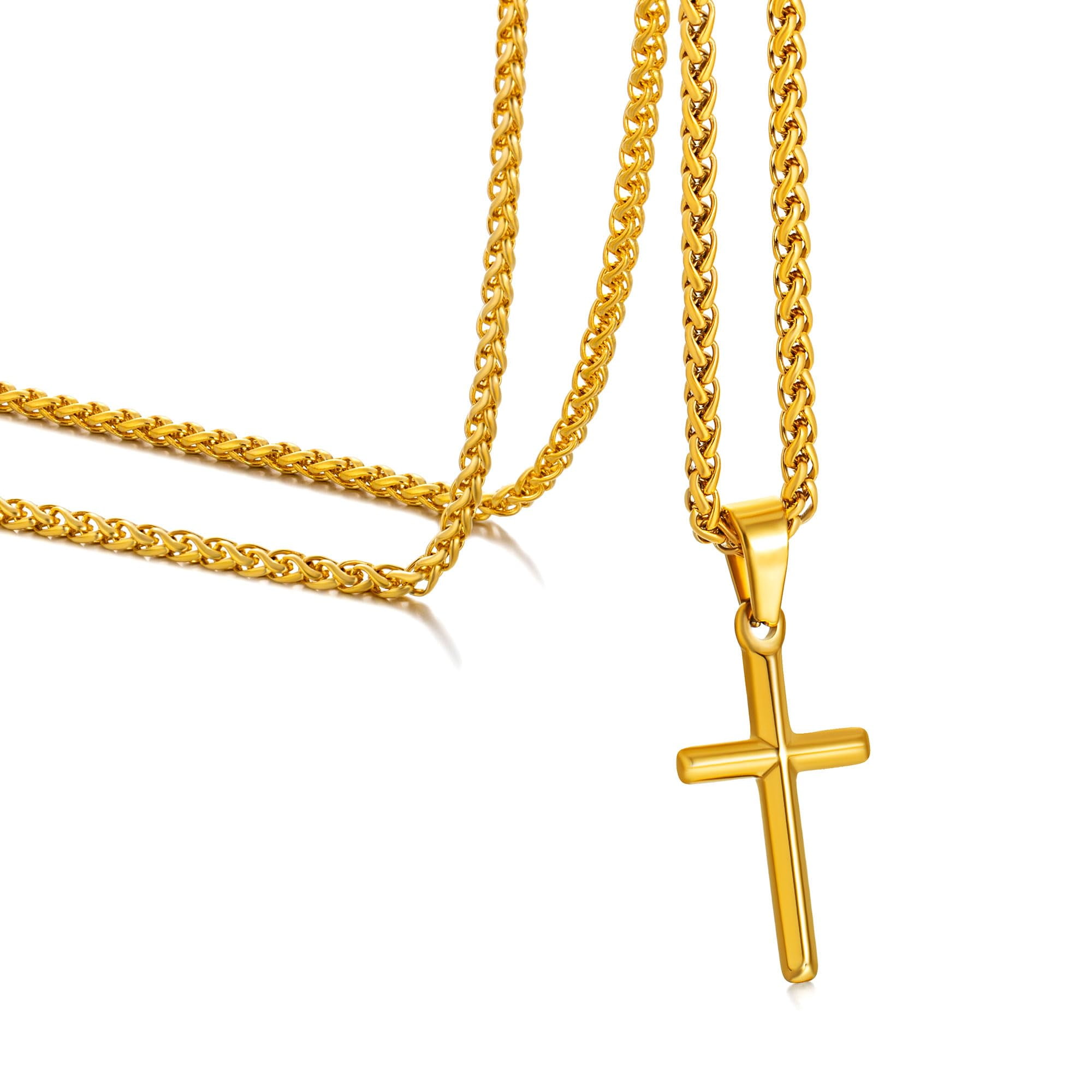 Small Cross Necklace for Men, Speroto Gold Mens Necklace with Cross ...
