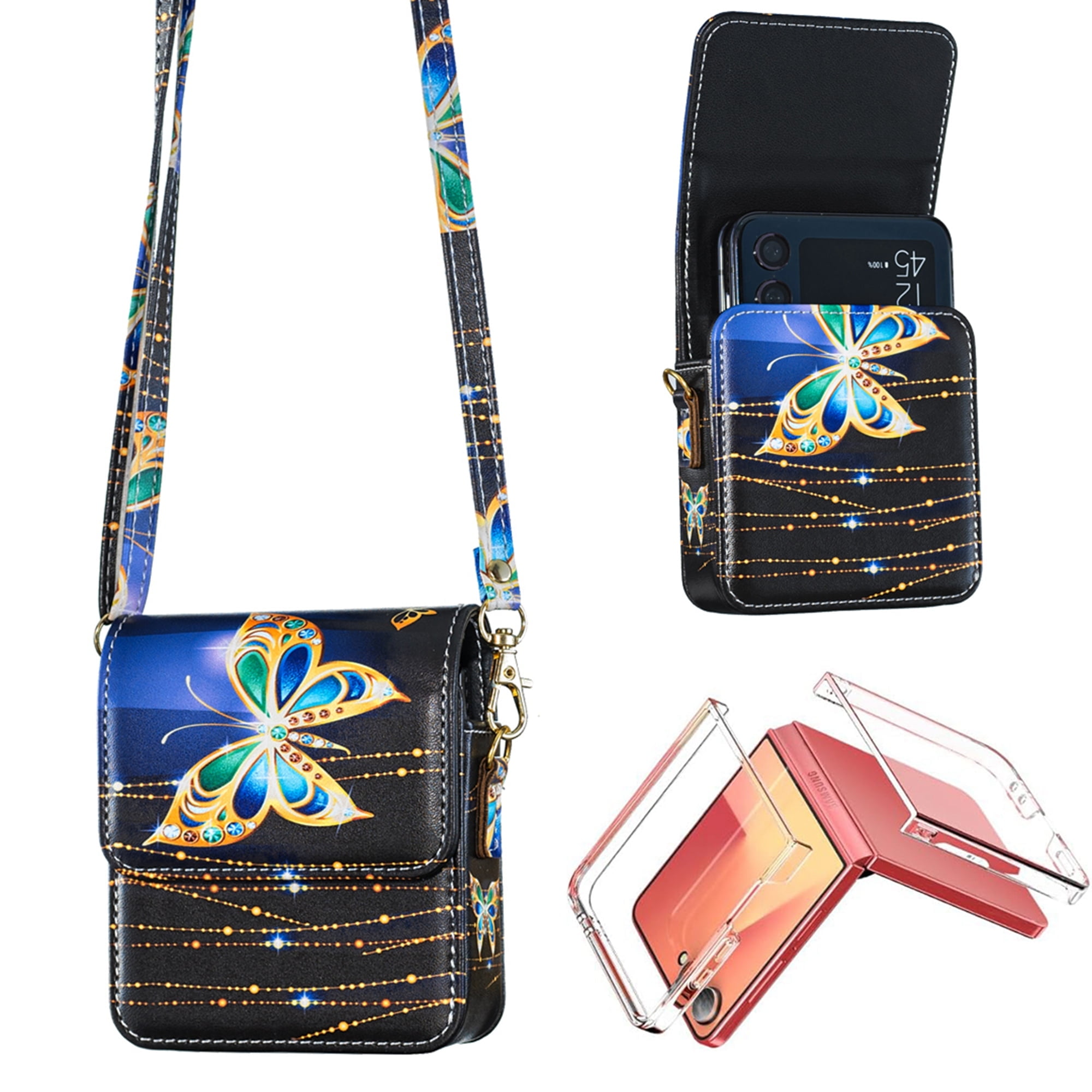 Small Crossbody Bag with Clear Phone Case for Samsung Galaxy Z Flip 7 ...